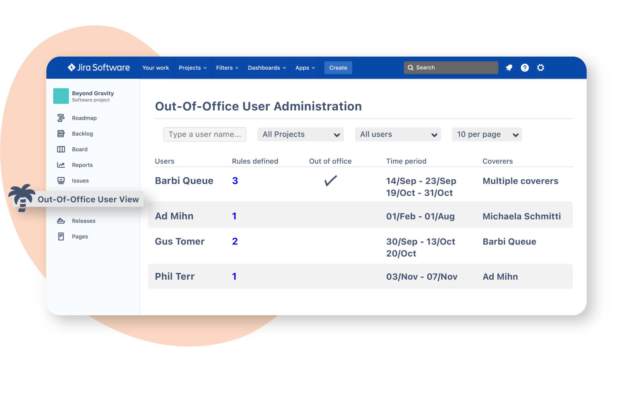 Out Of Office - resolution Atlassian Apps
