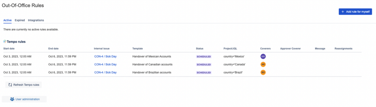 Tempo Planner: 3 Automated Handovers with the Out of Office Integration